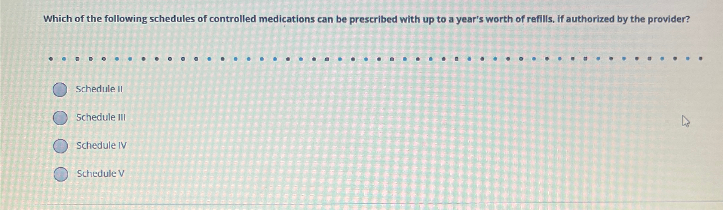 Solved Which of the following schedules of controlled | Chegg.com