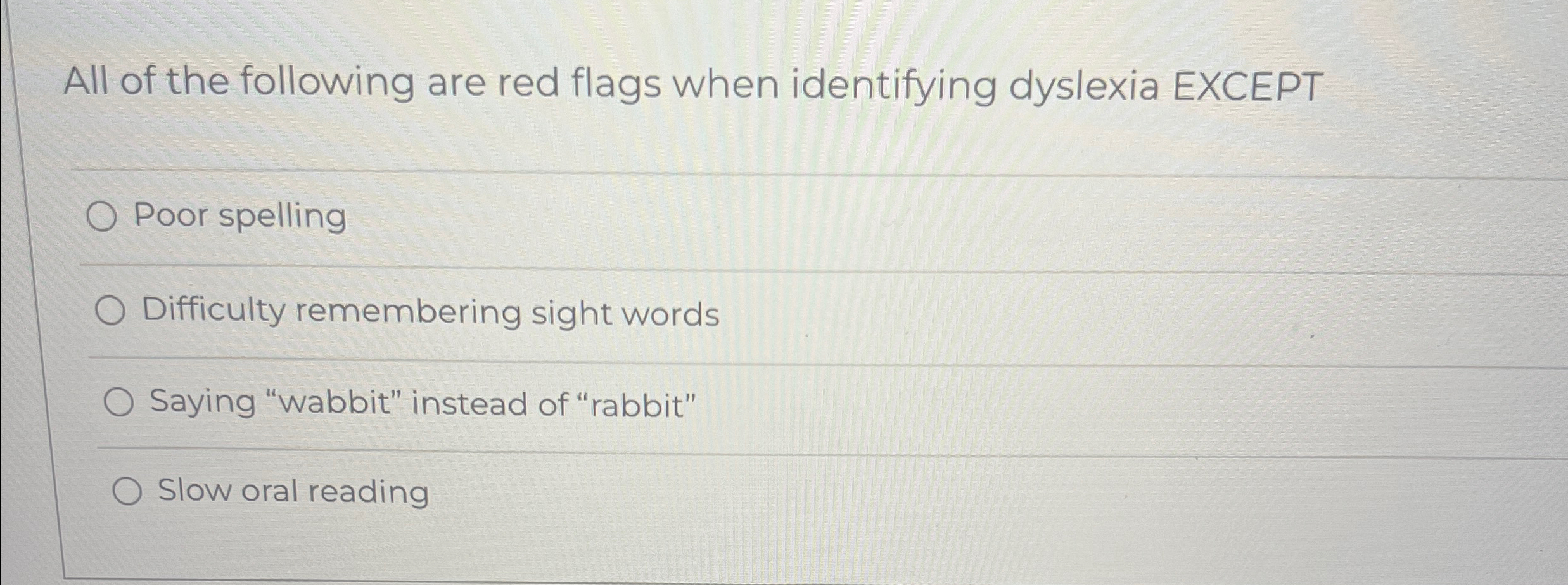 Solved All of the following are red flags when identifying | Chegg.com