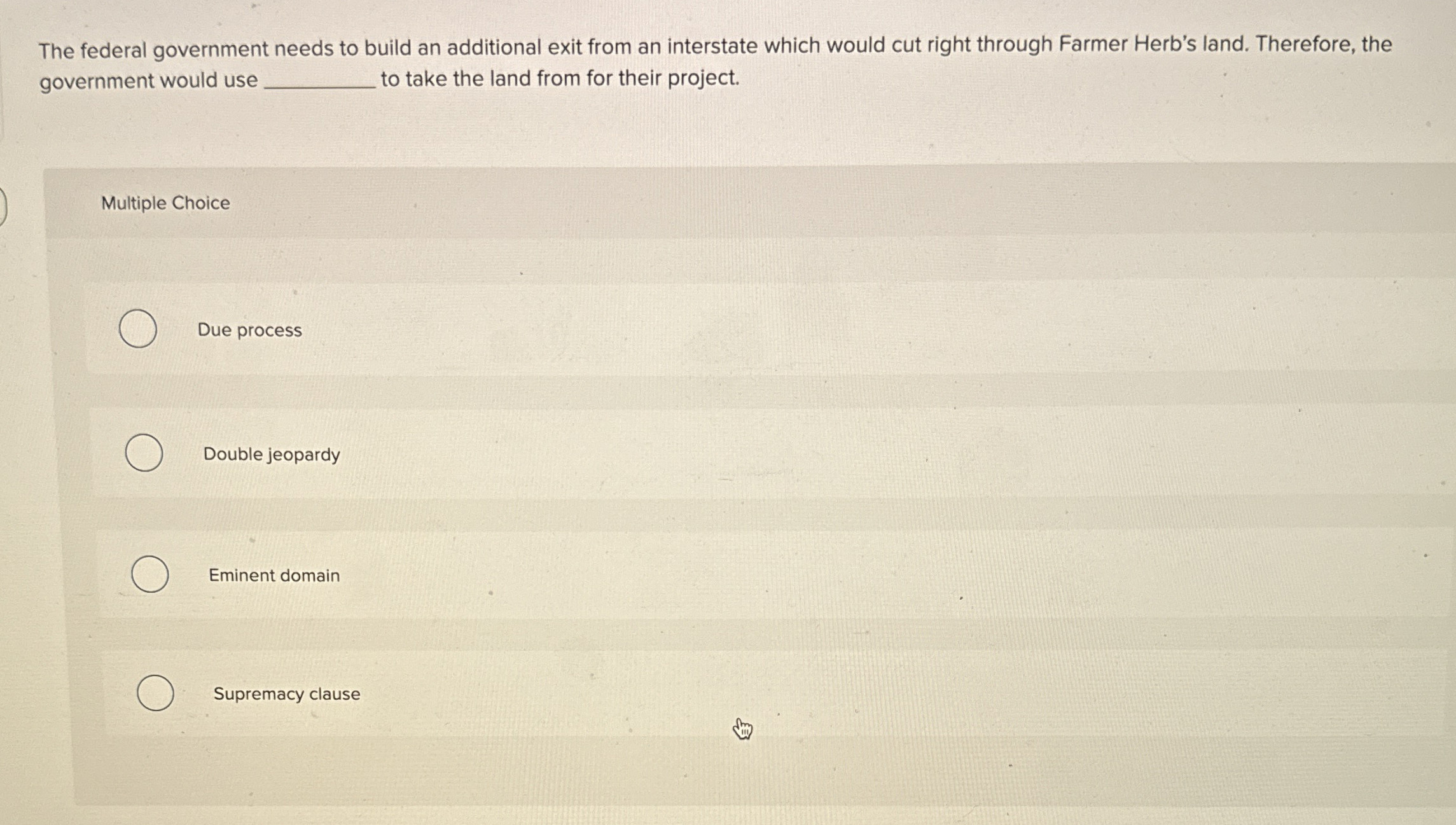 Solved The federal government needs to build an additional | Chegg.com