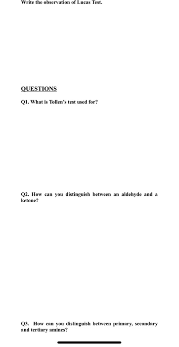 Solved Write the observation of Lucas Test. QUESTIONS Q1. | Chegg.com