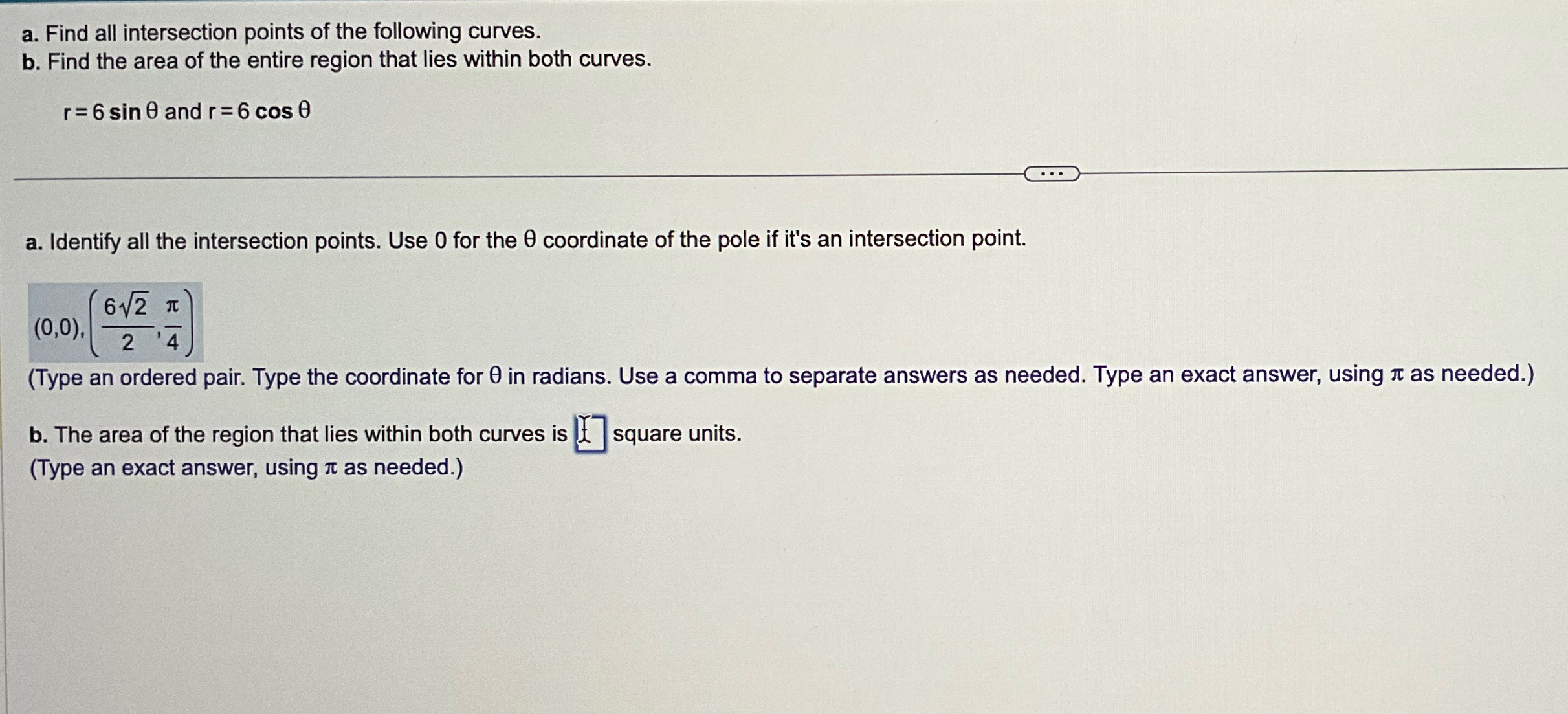 Solved a. ﻿Find all intersection points of the following | Chegg.com
