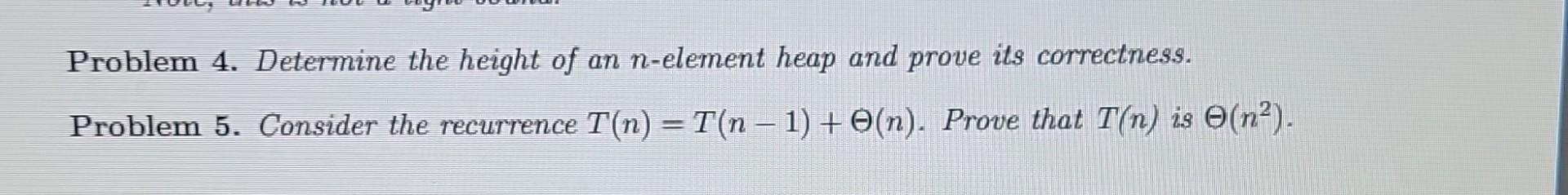 Solved Problem 4 Determine The Height Of An N Element Heap