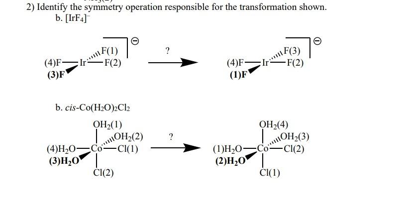 Solved 2) Identify the symmetry operation responsible for | Chegg.com