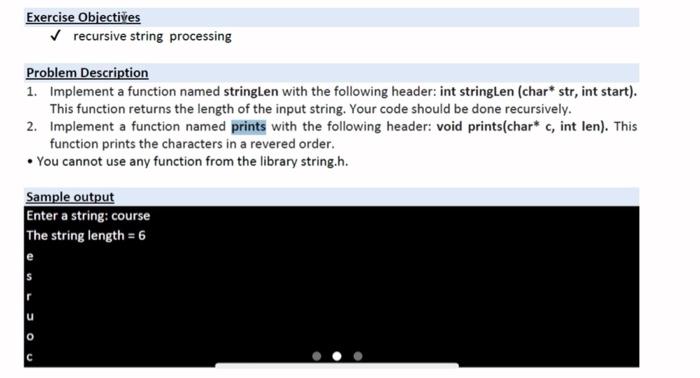 Solved Exercise Objectives Recursive String Processing 