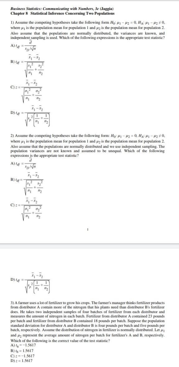 Solved Business Statistics: Communicating with Numbers, 3e | Chegg.com