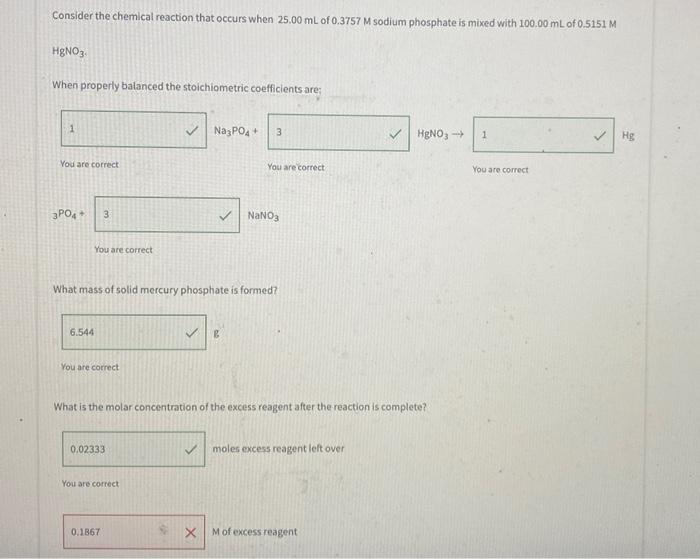 Solved mL of 0.5151 M HgNO3. When properly balanced the | Chegg.com