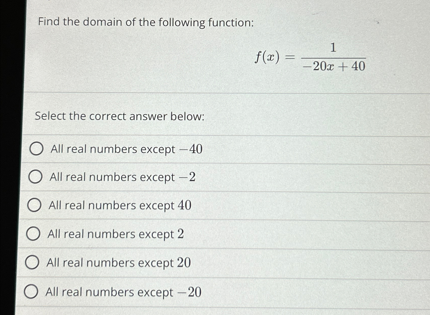Solved Find the domain of the following | Chegg.com