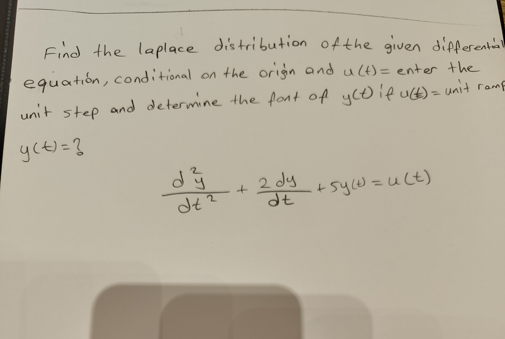 Solved Find the laplace distribution of the given | Chegg.com
