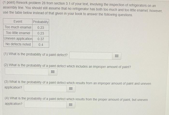 Solved (1 point) Rework problem 24 from section 3.1 of your | Chegg.com