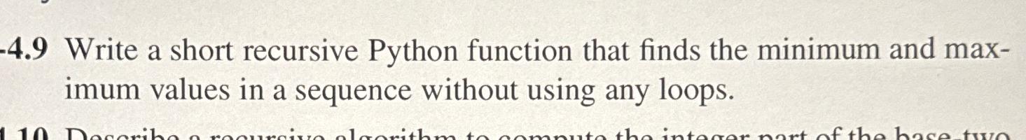Solved 49 ﻿write A Short Recursive Python Function That