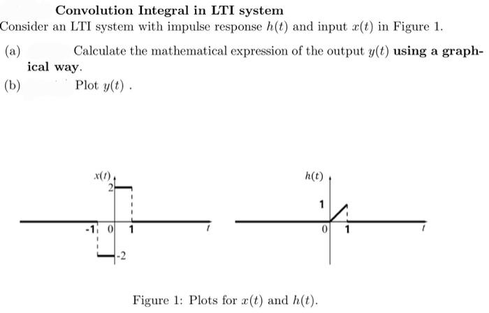 Solved Convolution Integral in LTI system Consider an LTI | Chegg.com