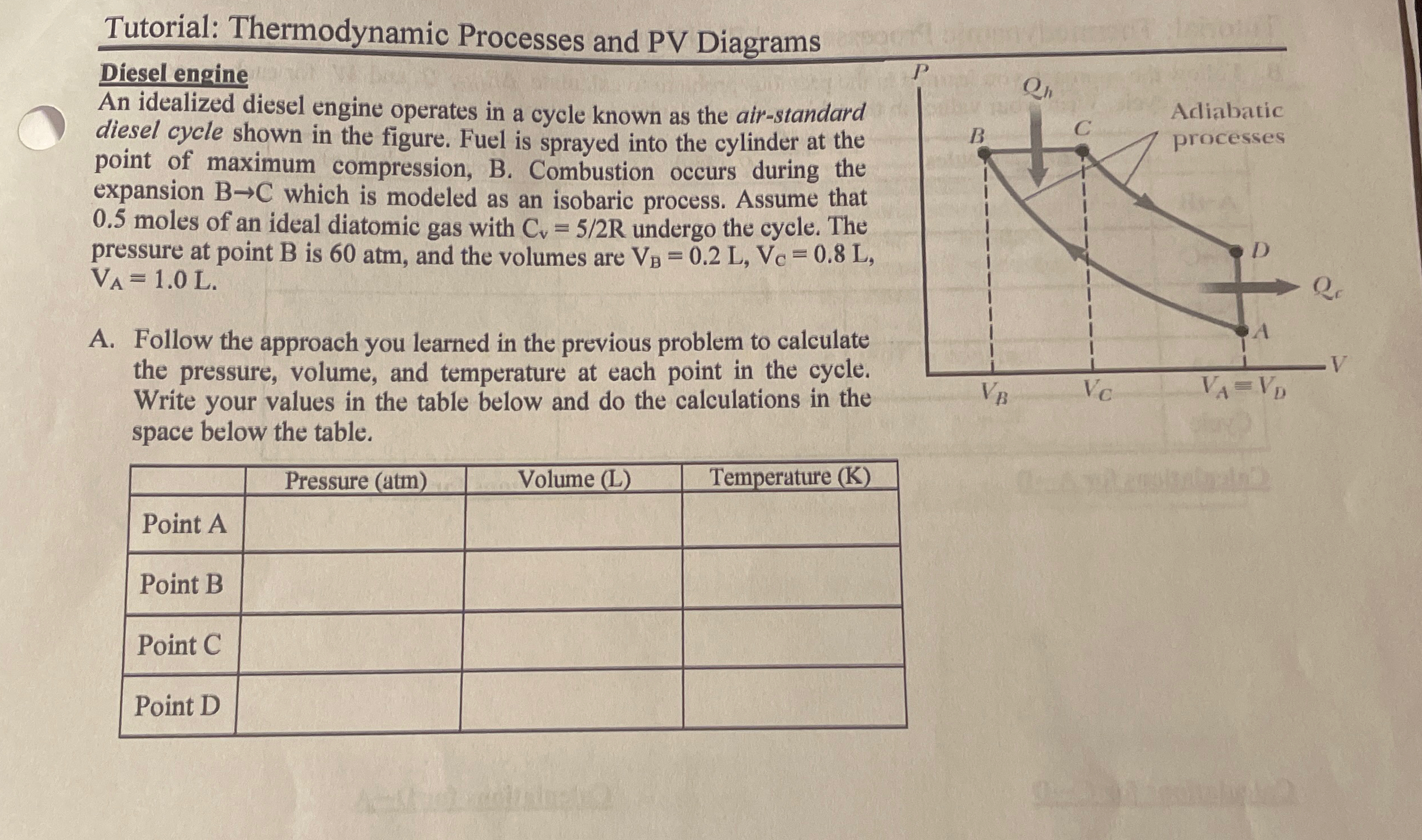 Solved Tutorial: Thermodynamic Processes and PV | Chegg.com