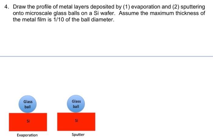 4. Draw the profile of metal layers deposited by (1) | Chegg.com
