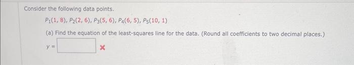 Solved Consider the following data points. | Chegg.com