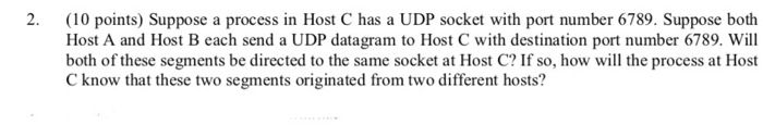 Solved 10 Points Suppose A Process In Host C Has A Udp 4553