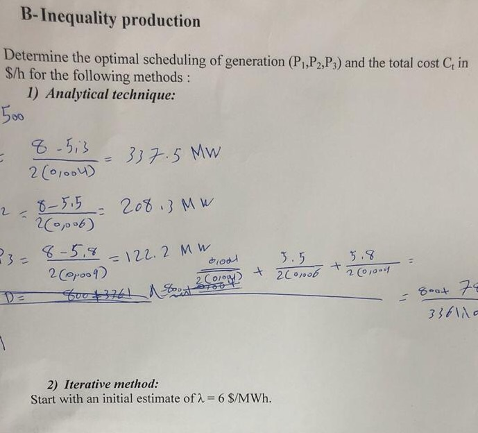 Solved B-Inequality production Determine the optimal | Chegg.com