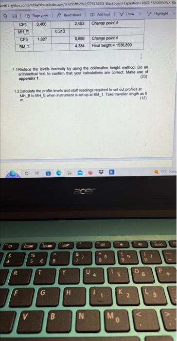 Solved QUESTION 1- LEVELLING and SETTING OUT [35] You are a | Chegg.com