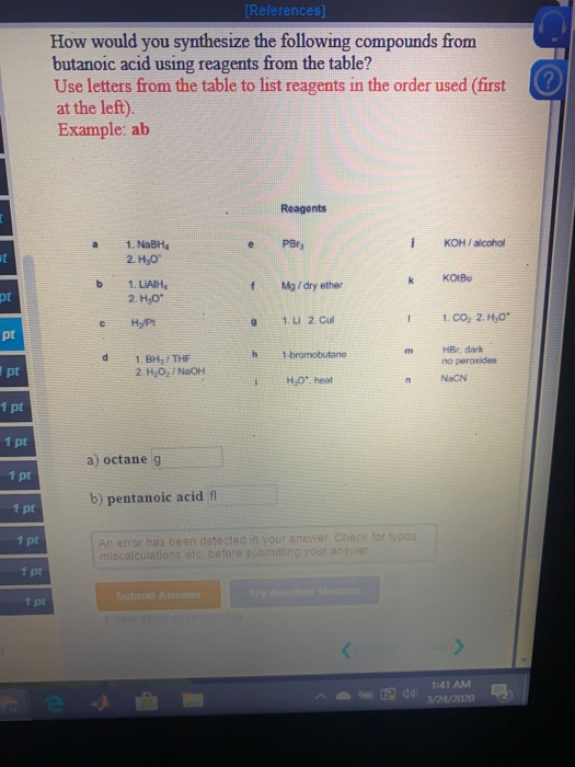 Solved [References] How would you synthesize the following | Chegg.com