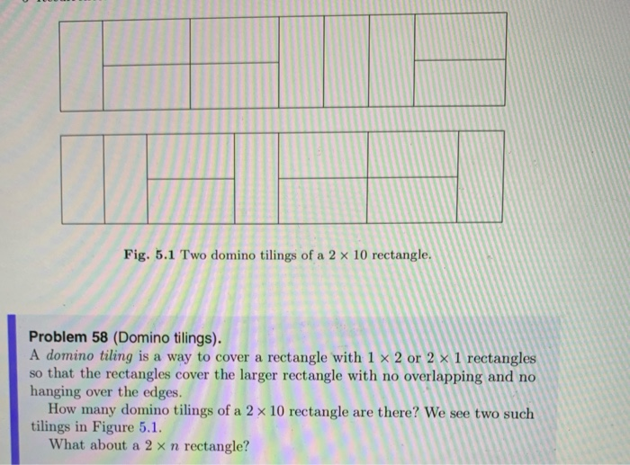 Solved Fig. 5.1 Two domino tilings Problem 58 (Domino | Chegg.com