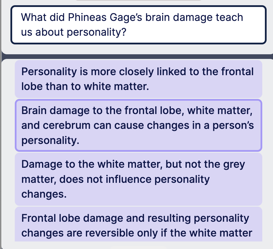 Solved Personality is more closely linked to the frontal | Chegg.com