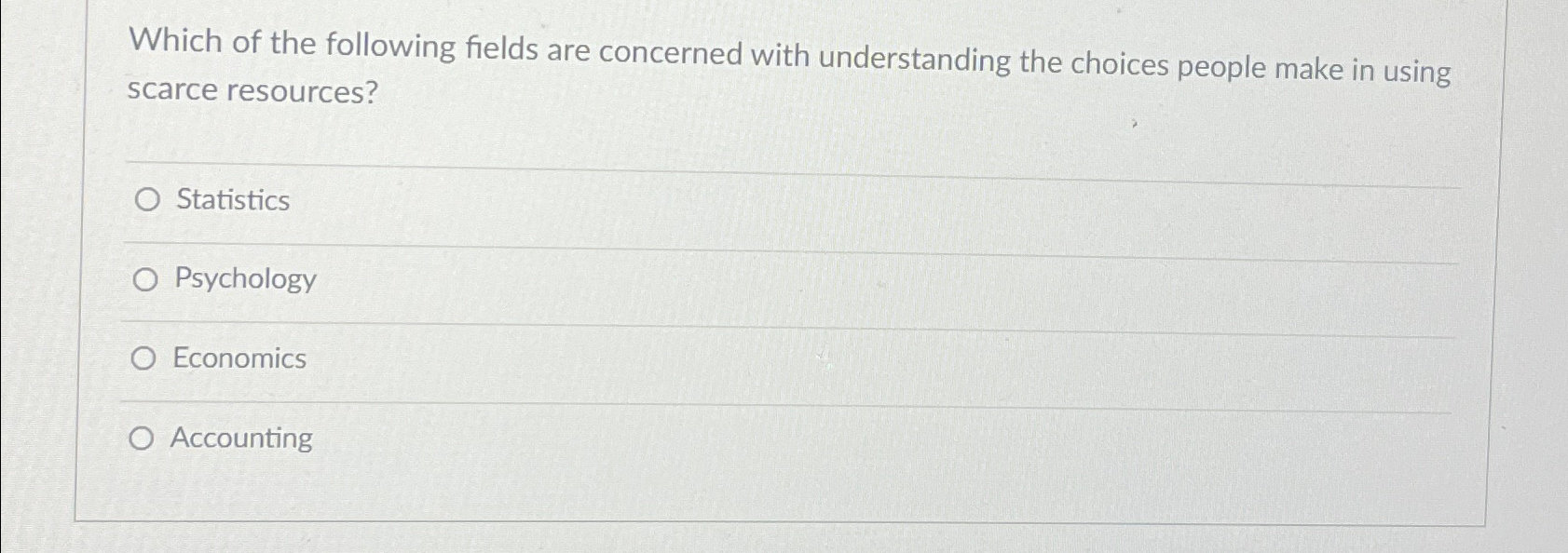 Solved Which of the following fields are concerned with | Chegg.com