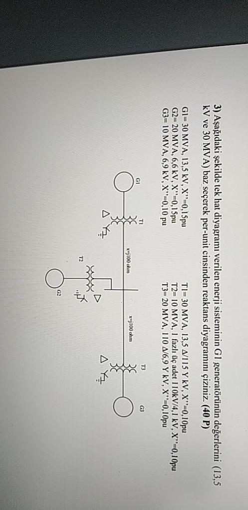 Solved draw the reactance diagram in terms of per-unit by | Chegg.com