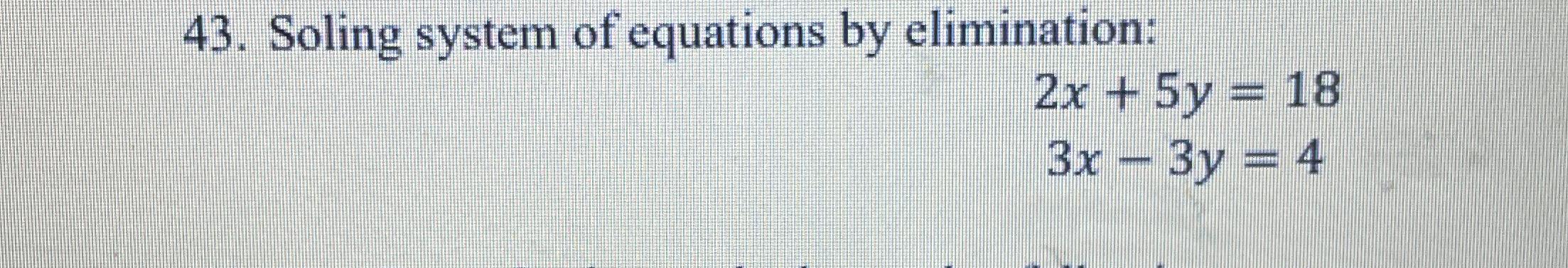 Solved Soling system of equations by | Chegg.com