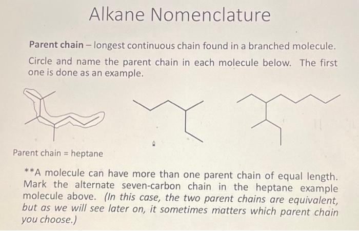 Parent chain-longest continuous chain found in a | Chegg.com