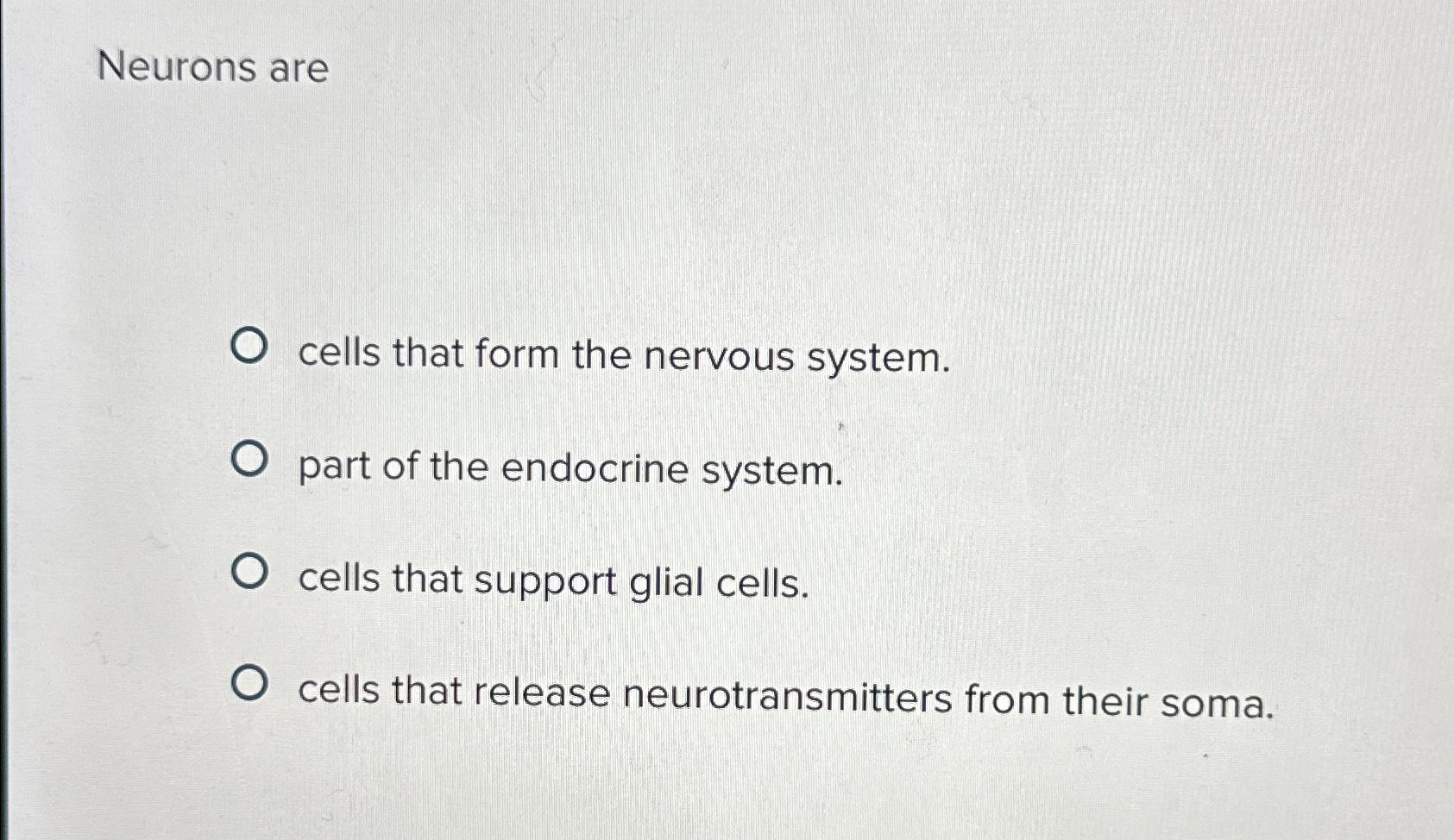 Solved Neurons arecells that form the nervous system.part of | Chegg.com