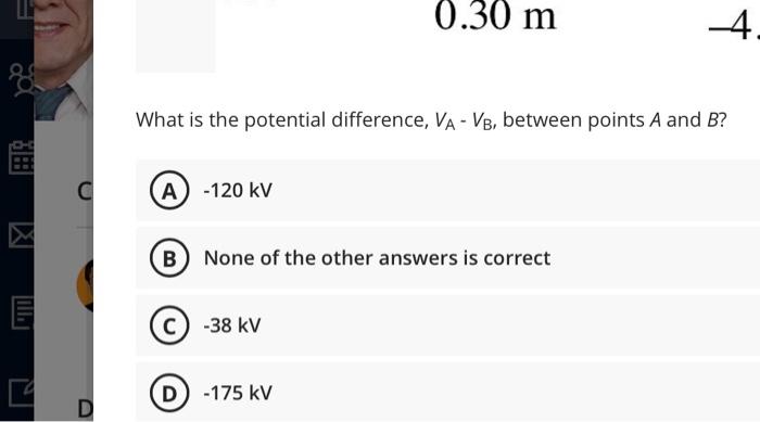 Solved What is the potential difference, VA−VB, between | Chegg.com