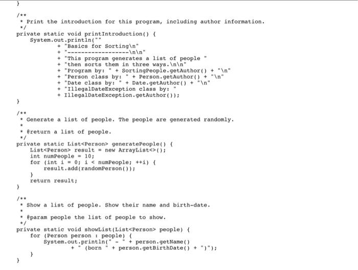 Solved Sorting People (practice with data type classes, | Chegg.com