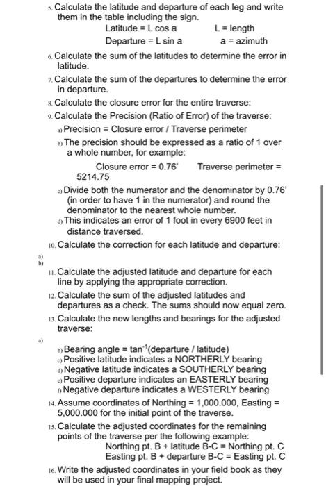 Solved LAB \#8: COMPASS RULE AD.JUSTMENT OFA CLOSED TRAVERSE | Chegg.com