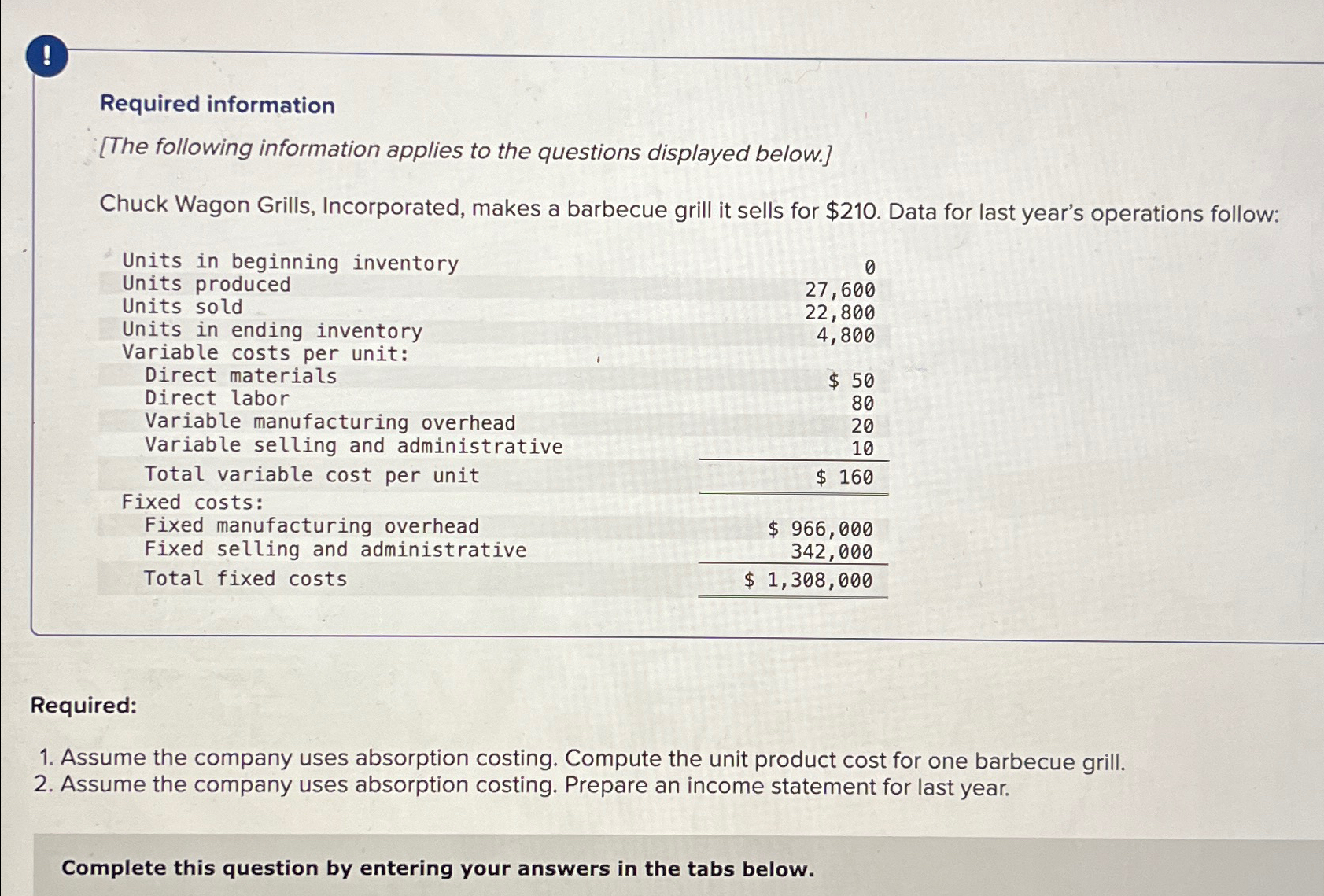 Solved !Required information[The following information | Chegg.com