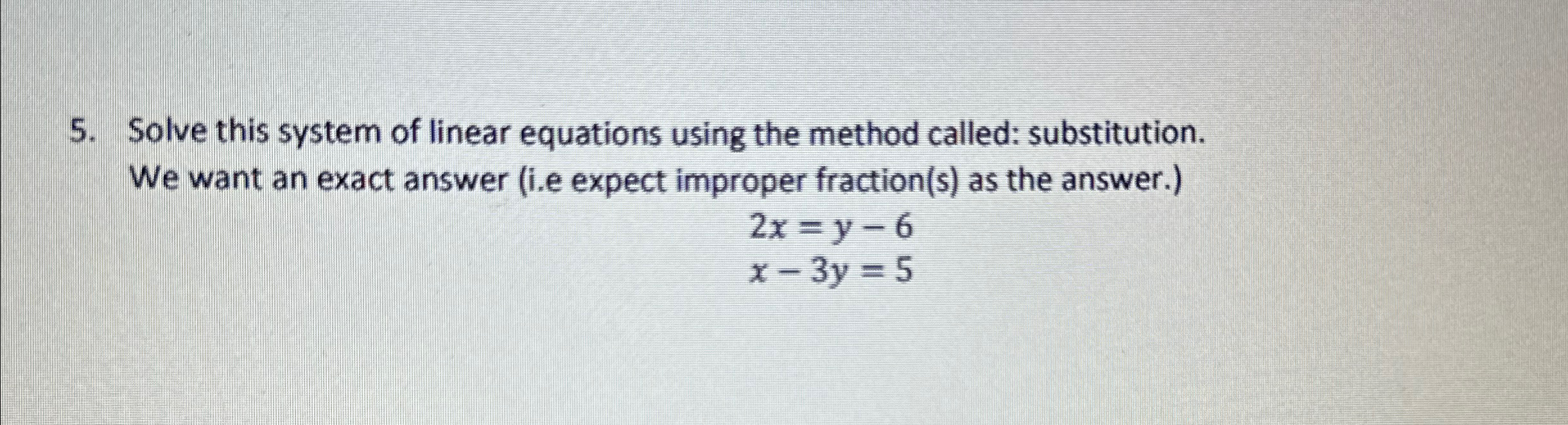 Solved Solve this system of linear equations using the | Chegg.com