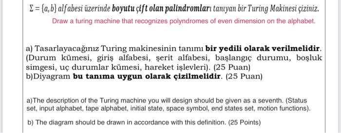 Solved Σ={a,b} alf abesi üzerinde boyutu cift olan | Chegg.com