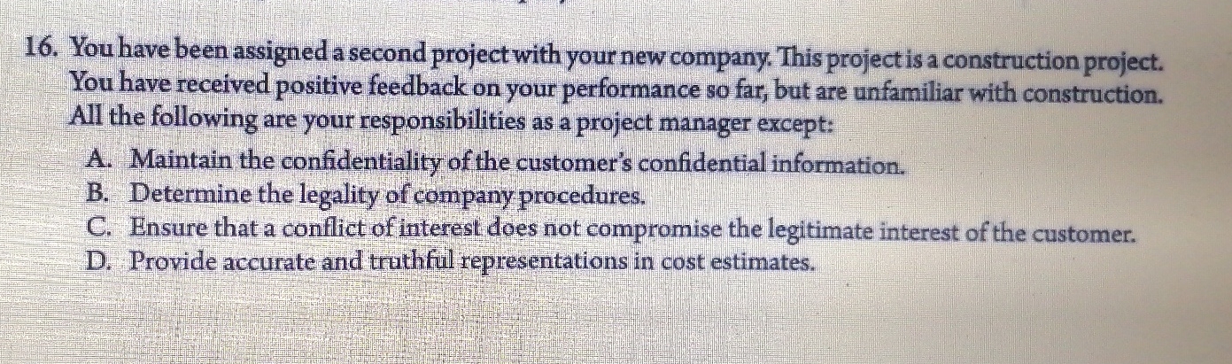 Solved You have been assigned a second project with your new | Chegg.com
