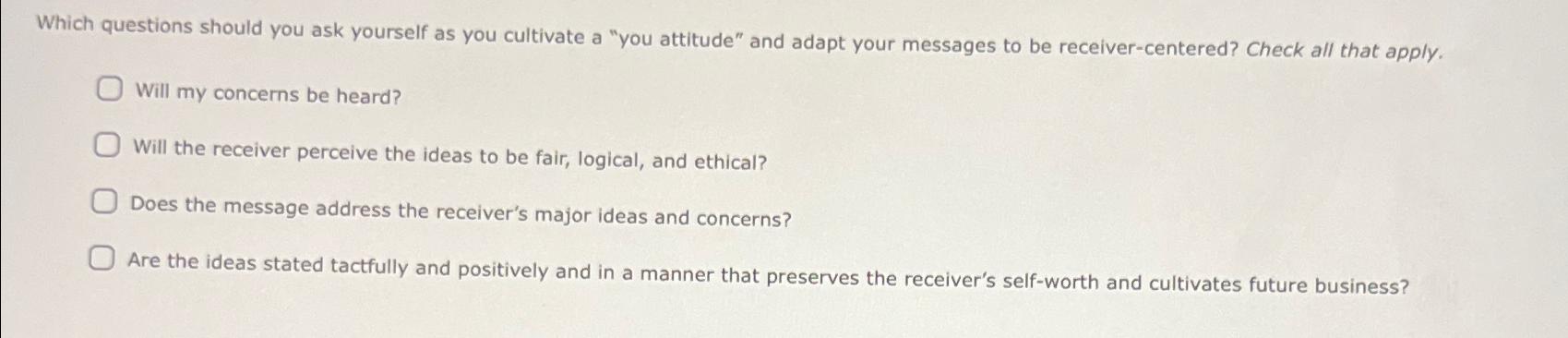 Solved Which questions should you ask yourself as you | Chegg.com