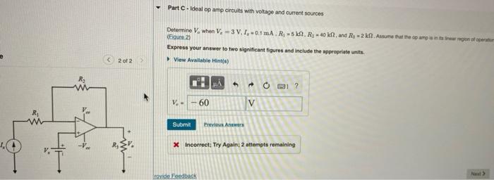 Solved Part B - Ideal op amp circuits with a voltage source: | Chegg.com
