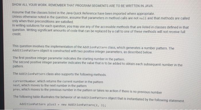 Solved SHOW ALL YOUR WORK. REMEMBER THAT PROGRAM SEGMENTS | Chegg.com