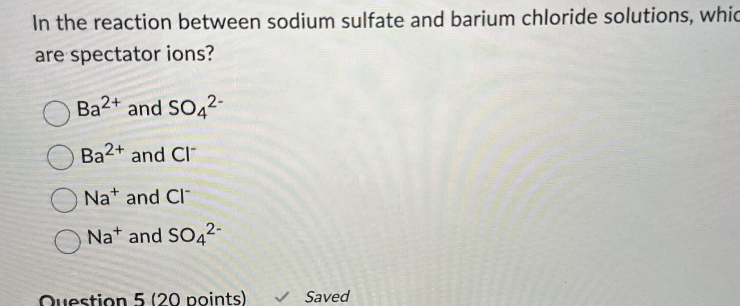 Solved In the reaction between sodium sulfate and barium | Chegg.com