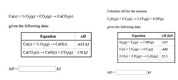 Solved CH4(g) + 6 F2(g) → 2 CF4(g) + 4 HF(g) given the | Chegg.com