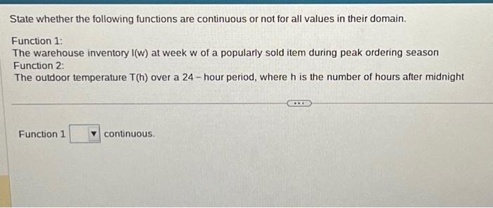 Solved State whether the following functions are continuous | Chegg.com
