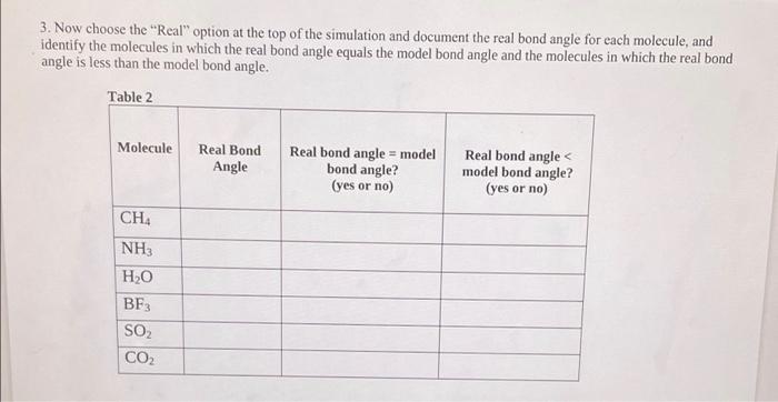Solved Table 1 Model Bond Angle Lewis Structure Bonding Non- | Chegg.com