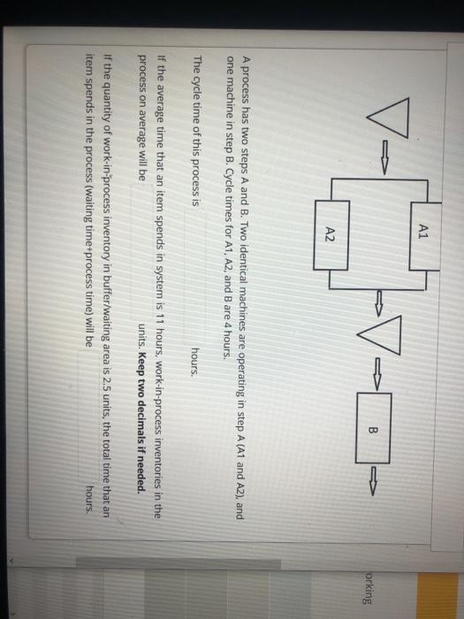 Solved A1 B orking A2 A process has two steps A and B. Two | Chegg.com