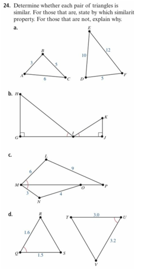 Solved Determine Whether Each Pair Of Triangles Issimilar