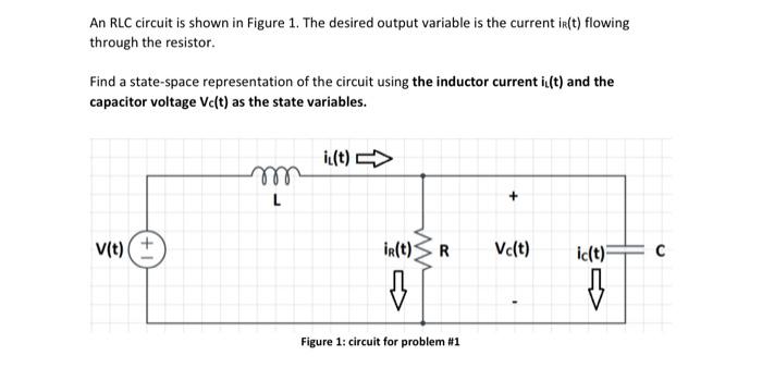 Solved An RLC circuit is shown in Figure 1 . The desired | Chegg.com