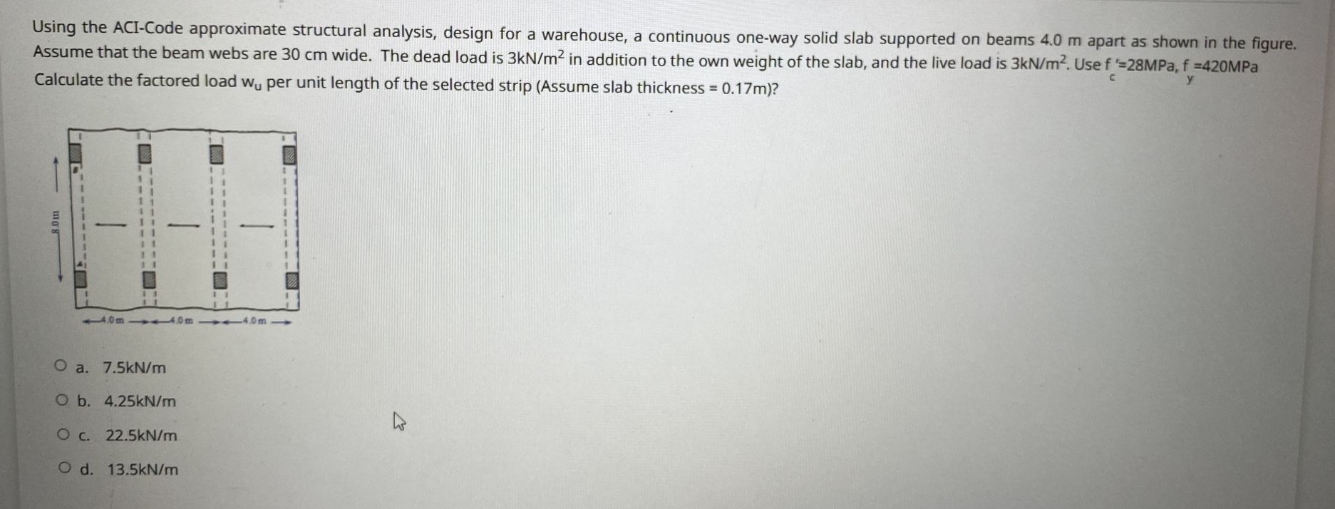 Solved Using the ACI-Code approximate structural analysis, | Chegg.com