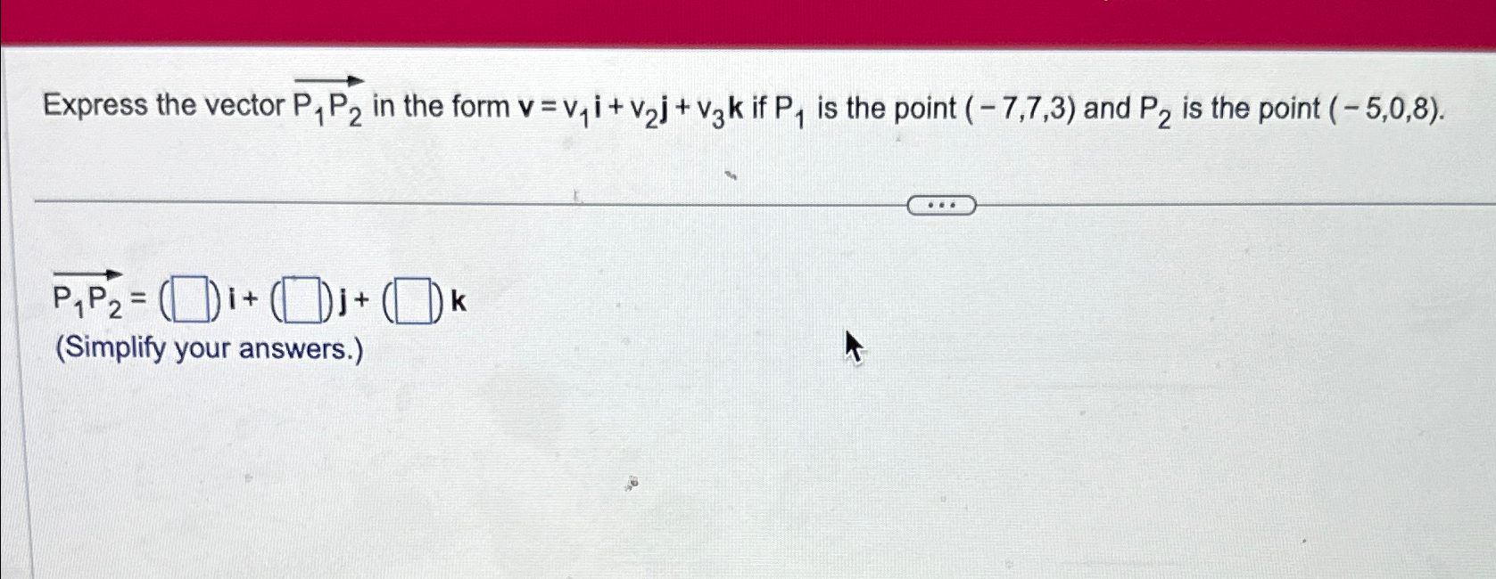 Solved Express the vector vec(P1P2) ﻿in the form | Chegg.com
