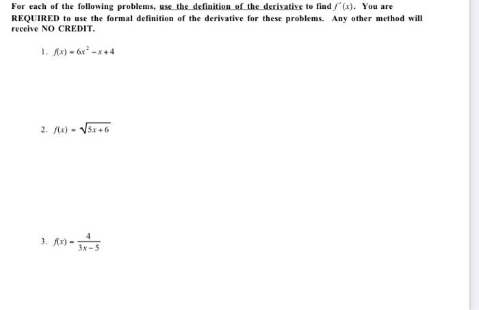 Solved For each of the following problems, use the | Chegg.com
