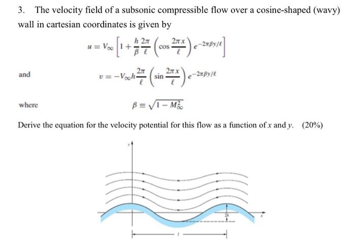 Solved 3. The velocity field of a subsonic compressible flow | Chegg.com